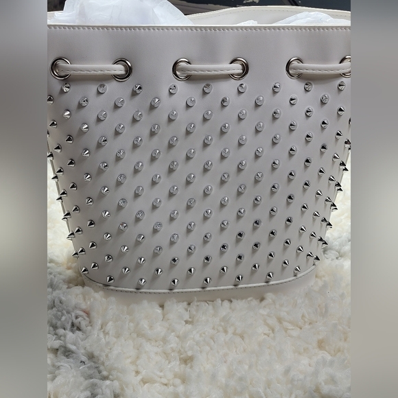 Bags | All Black Spiked Bucket Bag | Poshmark